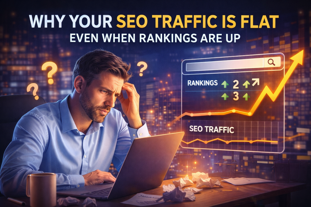 Why Your SEO Traffic Is Flat Even When Rankings Are Up - Rank Rise